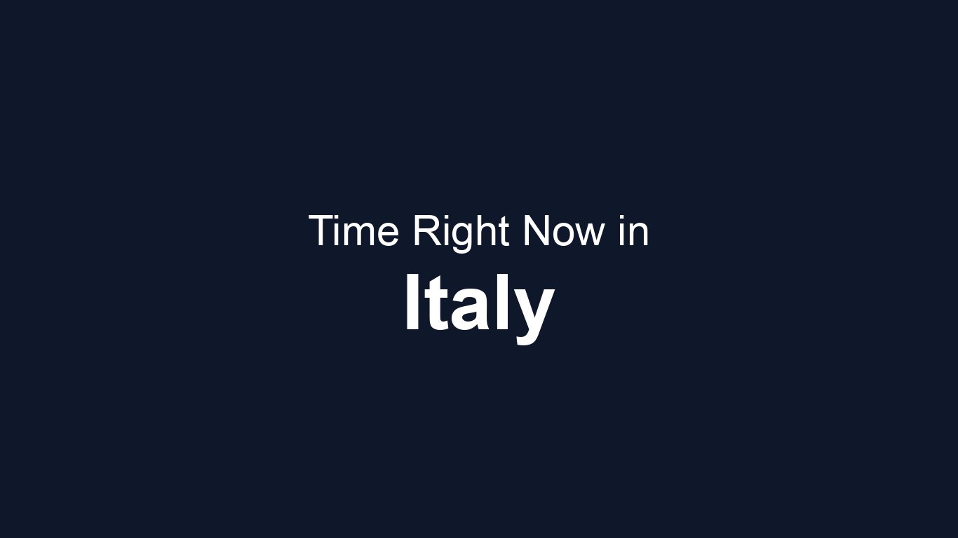 Time in Italy | TimeRight.now